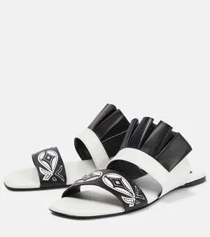 Emilio Pucci Embroidered Leather Sandals