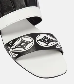 Emilio Pucci Embroidered Leather Sandals