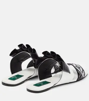 Emilio Pucci Embroidered Leather Sandals - Multicoloured