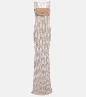 Giuseppe Di Morabito Embellished Mesh Gown