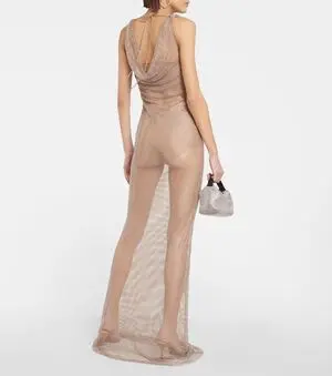 Giuseppe Di Morabito Embellished Mesh Gown