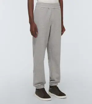 Zegna Logo Cotton Sweatpants - Grey