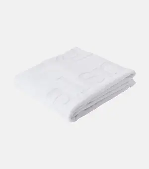 Balenciaga Logo Cotton Bath Towel - White