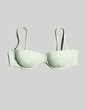 Madewell Mw Ribbed Balconette Bikini Top - Iced Mint