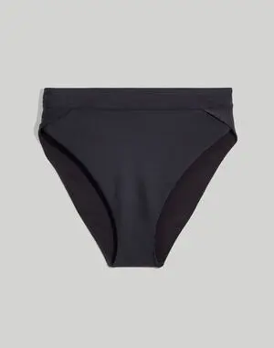 Madewell High-rise Crossover Bikini Bottom - True Black
