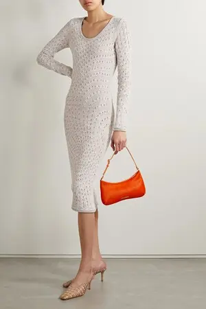 Acne Studios Open-back Crocheted Stretch Cotton-blend Midi Dress