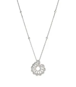 Chopard White And Diamond Precious Lace Vague Pendant Necklace