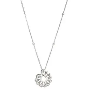 Chopard White And Diamond Precious Lace Vague Pendant Necklace