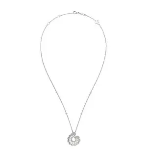 Chopard White And Diamond Precious Lace Vague Pendant Necklace