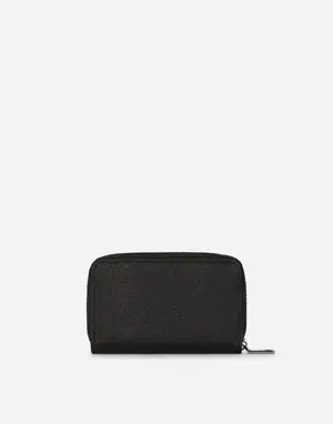 Dolce & Gabbana Small Calfskin Zip-around Wallet With Logo Tag - Black