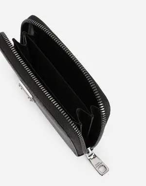 Dolce & Gabbana Small Calfskin Zip-around Wallet With Logo Tag - Black
