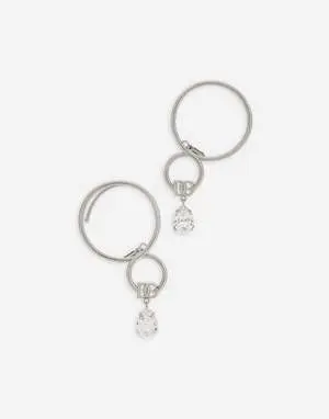 Dolce & Gabbana Dg Logo Rhinestone Ear Cuff Earrings - Silver