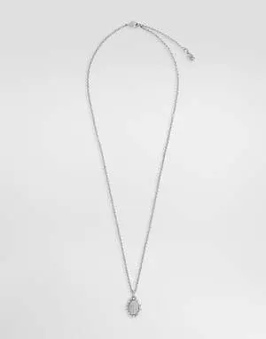 Dolce & Gabbana Crystal Pendant Necklace - Silver
