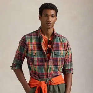 Ralph Lauren Classic Fit Madras Workshirt Green/red Multi