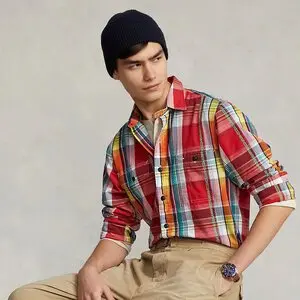Ralph Lauren Classic Fit Madras Workshirt Red/yellow Multi