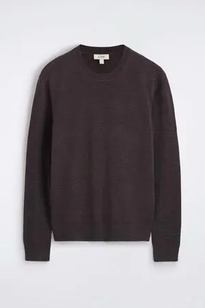 Cos Slim Fit Merino Wool Crew Neck Sweater - Brown