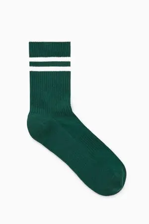 Cos Striped Sports Socks Green
