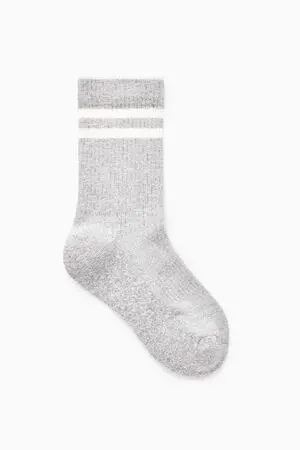 Cos Striped Sports Socks Grey