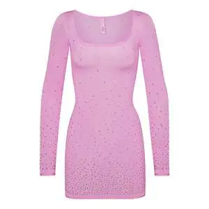 Skims Jelly Sheer Rhinestone Dress - Petal | Editorialist
