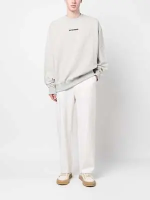 JIL SANDER Logo-print Cotton Sweatshirt - Grey
