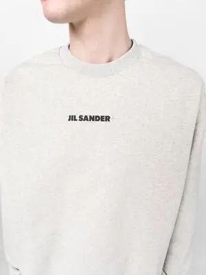 JIL SANDER Logo-print Cotton Sweatshirt - Grey