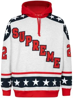 Supreme Hockey Hooded Sweatshirt シュプリーム Supreme Hockey Logo Hoodie - White | Editorialist