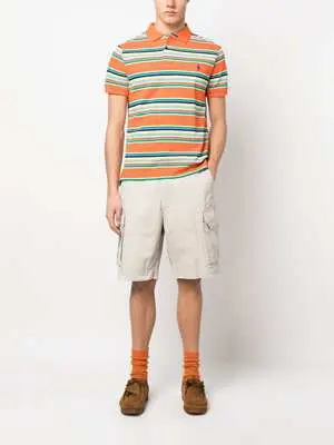 Polo Ralph Lauren Stripe-print Short-sleeved Polo Shirt - Orange