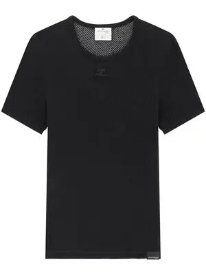 COURREGES Mesh Crew-neck T-shirt - Black