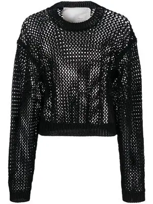 RAMAEL Cotton Open-knit Jumper - Black