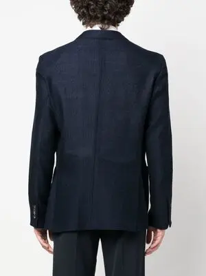 LARDINI Double-breasted Logo-plaque Blazer