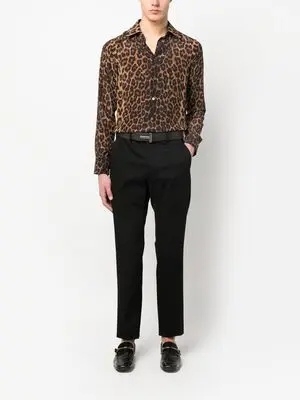 TOM FORD Leopard-print Long-sleeved Shirt