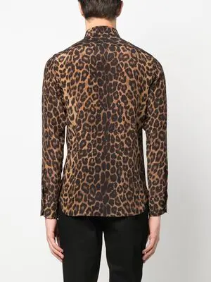 TOM FORD Leopard-print Long-sleeved Shirt