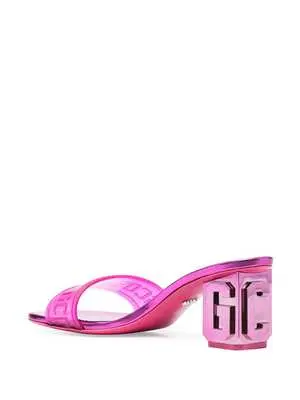 Gcds Metallic Logo Sandals - Pink