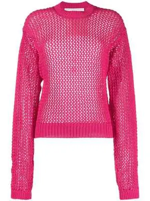 RAMAEL Cotton Open-knit Jumper - Pink