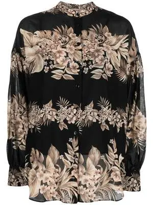 TWINSET Floral Print Shirt - Black