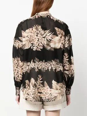 TWINSET Floral Print Shirt - Black