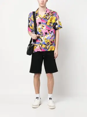 Palm Angels Graphic-print Bowling Shirt - Pink