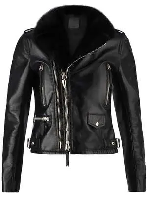 GIUSEPPE ZANOTTI Amelia Leather Biker Jacket