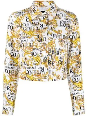 Versace Logo-print Cropped Jacket - White
