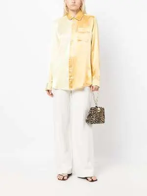 PIERRE-LOUIS MASCIA Two-tone Silk Pyjama Shirt