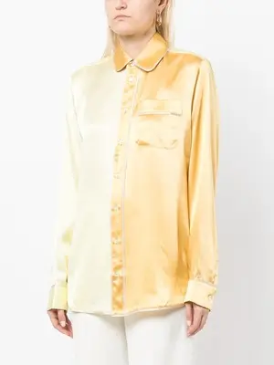 PIERRE-LOUIS MASCIA Two-tone Silk Pyjama Shirt