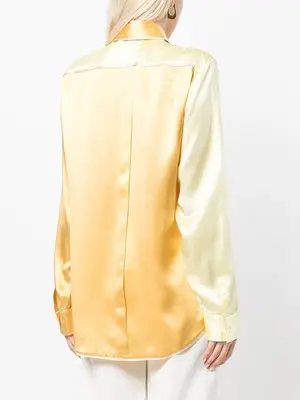 PIERRE-LOUIS MASCIA Two-tone Silk Pyjama Shirt