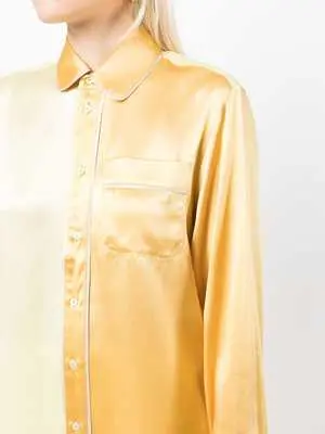 PIERRE-LOUIS MASCIA Two-tone Silk Pyjama Shirt