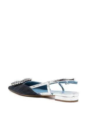 MADISON MAISON Crystal-embellished Slingback Pumps - Blue