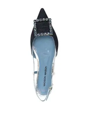 MADISON MAISON Crystal-embellished Slingback Pumps - Blue