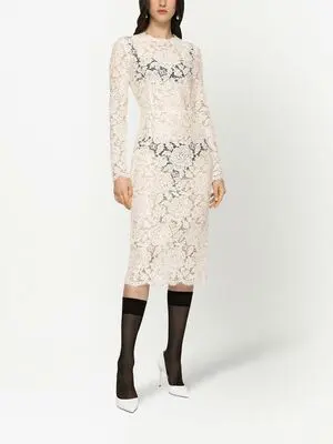 Dolce & Gabbana Floral-lace Midi Dress