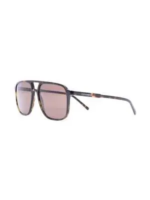 Dolce & Gabbana Oversized Pilot-frame Sunglasses - Brown