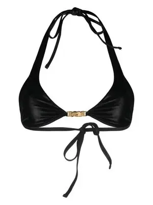 Gcds Logo-plaque Halterneck Bikini Top - Black