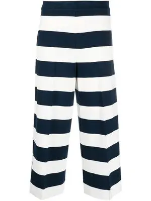 TWINSET Striped Cropped Trousers - Blue
