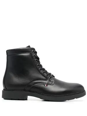 Tommy Hilfiger Lace-up Leather Boots - Black